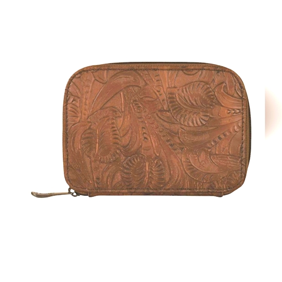 Justin Boots | Bags | Justin Brown Tooled Pouch Jewelry Case | Poshmark